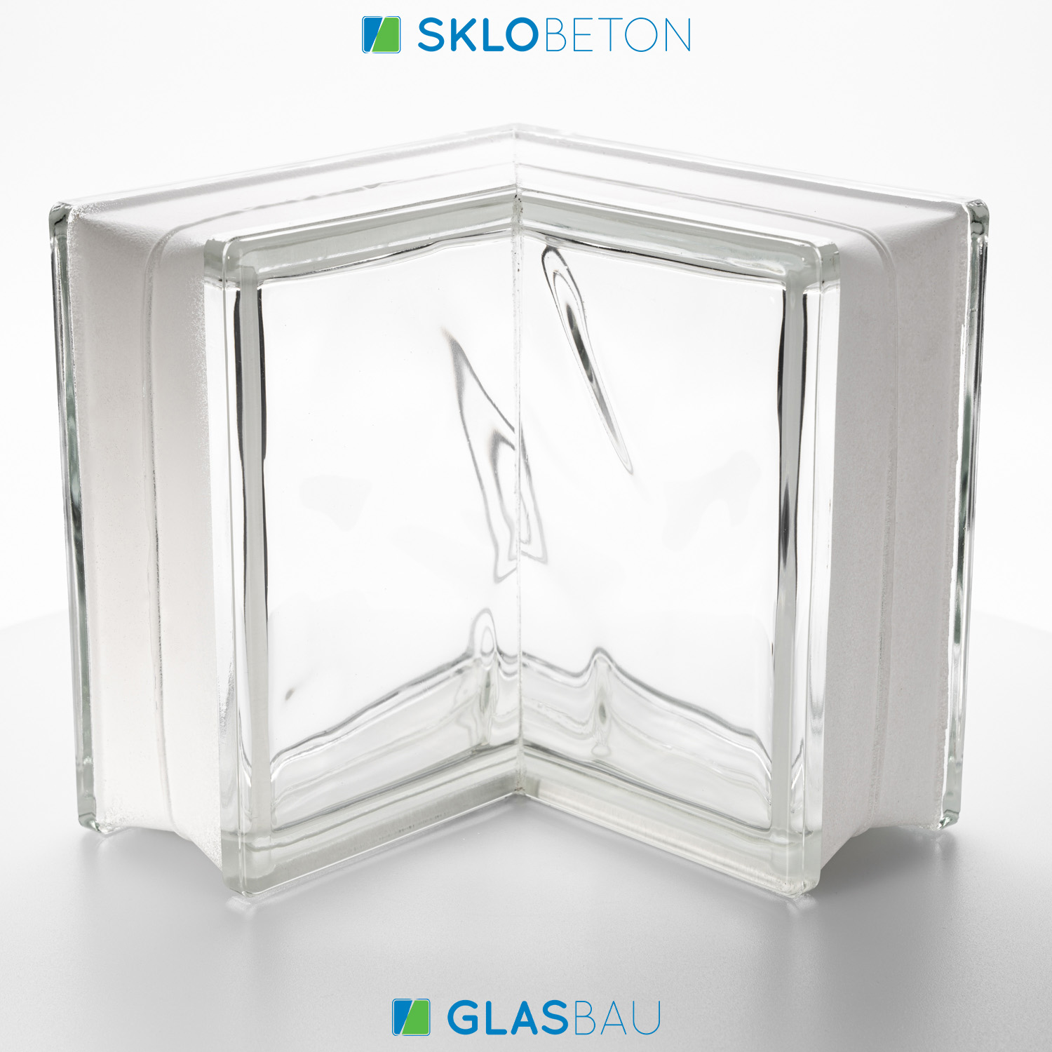 Clear 1919/8 ED Corner 90° Wave | GlassBlocks.com